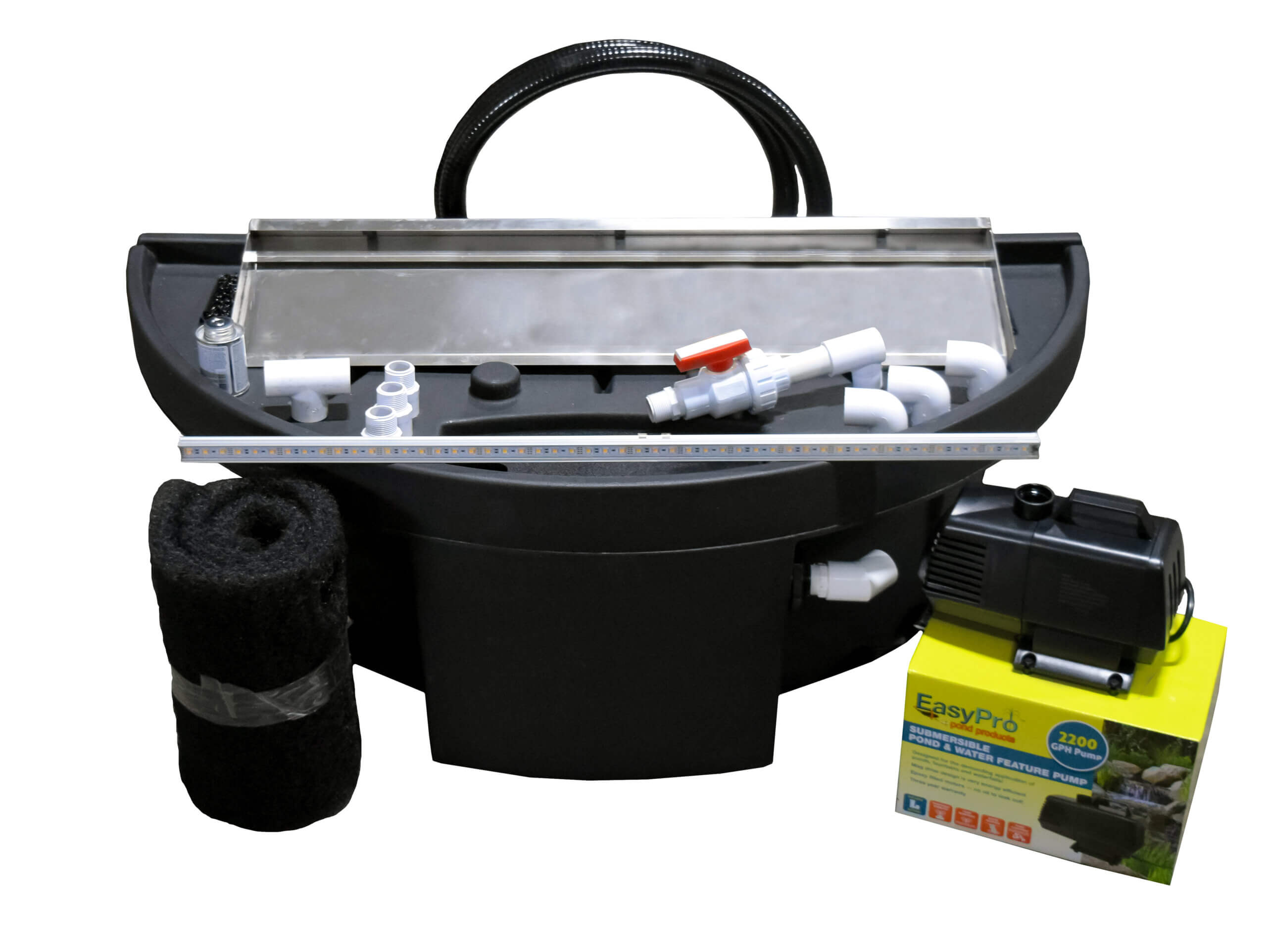 EasyPro Vianti Falls - 35" Extended Lip Spillway kit w/ Blue LED – Koi ...